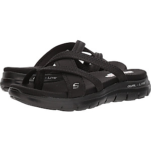 Skechers Cali Women's Flex Appeal 2.0-Start up Sport Sandal,black/black,6 M US