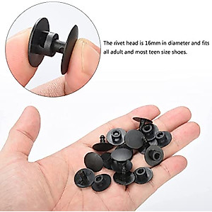 LUAATT Universal Beach Shoes Replacement Rivets,10 Set Repair Plastic Button for Men and Women Summer Shoes Strap (Black)