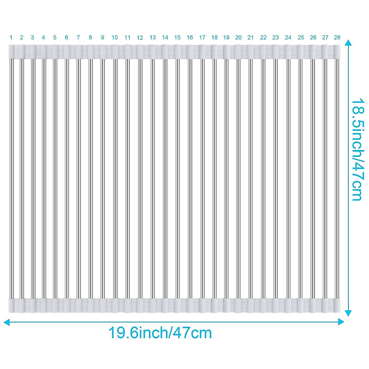 YAHAFI Roll Up Dish Drying Rack - Expandable Kitchen Accessories,Sink Protectors for Kitchen Sink Dish Racks - for Kitchen Counter,Kitchen Rack, 14.6inch(L 19.7inch（W)