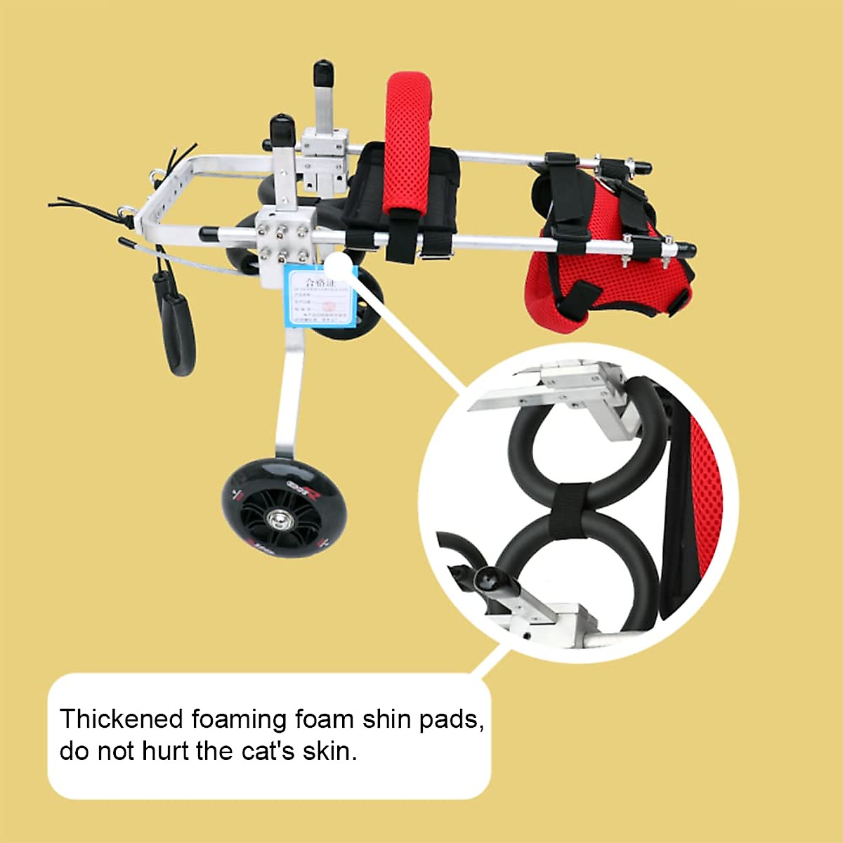 Cat Wheelchair, Lightweight 2 Wheels Pet Wheelchair, Adjustable Cat Barrier Wheels for Rehabilitation Aid for The Back Legs of Aging, Disabled, Injured, Arthritis, Weak cats/pets (XS)