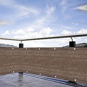 ALBN Balcony Privacy Screen Height 110cm/120cm Fence Windscreen HDPE Weather-Resistant for Outdoor, Backyard, Patio, Balcony Covering, with Eyelet (Color : Brown, Size : 110x550cm)