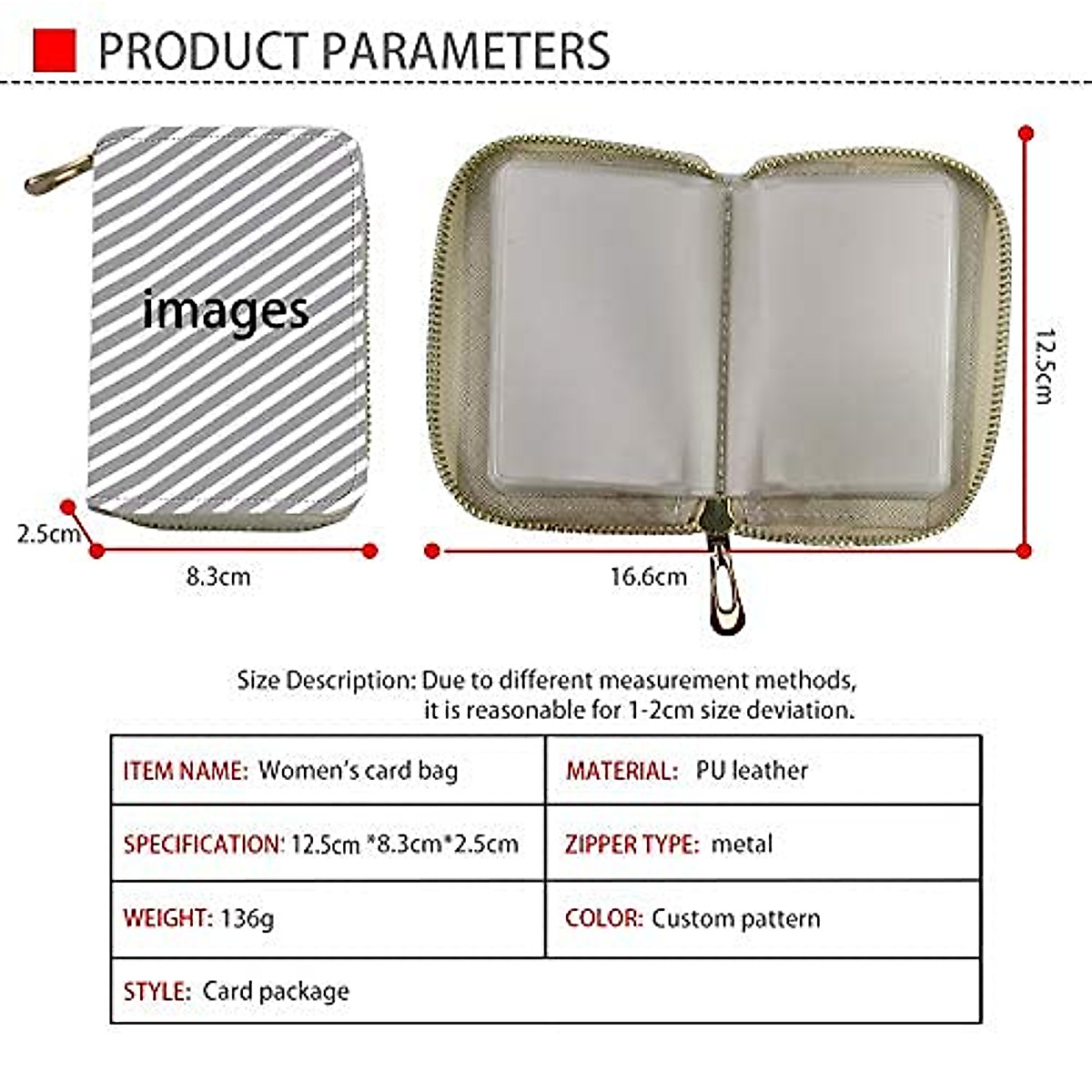 Horeset Galaxy Wolf Zipper Credit Card Wallet RFID Holder ID Card Window Security Travel Wallet PU Leather for Women Ladies Girls Men