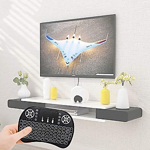 BIFANS 2.4G Mini Wireless Keyboard with Touchpad Mouse, Upgraded Multi Backlit, Portable Wireless Keyboard with USB Receiver Remote Control for Android Smart TV Box Pad Windows Mac