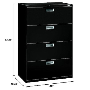 600 Series 36"W 4-Drawer File Finish: Black
