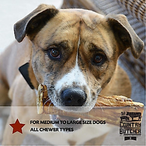 THE COUNTRY BUTCHER 7" Beef Marrow Dog Bones for Aggressive Chewers, Large and Medium Breed Dog Treat, Natural, Tough, Chew Toy, Made in The USA, 3 Count