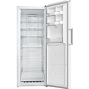 FORTÉ F14UFESWW 28inch 450 Series Upright Convertible Freezer with 13.5 cu. ft. Capacity, Stainless Steel, Reversible Door, LED Lighting, Energy Star, 5 Glass Shelves, Multi-Flow Cooling System, White