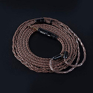 KBEAR 16 Core Upgrade 2 Pin Earphone Cable,HiFi in Ear Monitor Replacement TRS Cable Pure Copper Extension Cable with 0.78mm 2 Pin for AS10 ZS10 ZST ZS6 C10 TRN V80 X6 (2 PIN 3.5mm,Dark)……