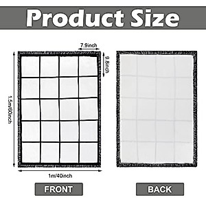 Sublimation Blanket Personalized Sublimation Throw Blanket 60 x 40 Inches with 20 Printable Panels Baby Printed Blanket Flannel Fleece Blanket with Tassels for Heat Press Home Sofa Bedroom