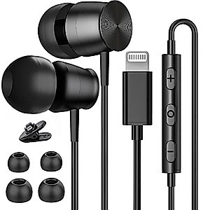 Gsangoo Lightning Headphones for iPhone 13 14 12 Pro Max MFi Certified Lightning Earbuds with Mic Noise Isolation Stereo Bass in-Ear Headphones Lightning Connector Wired Earphones for iPhone 11 XR SE