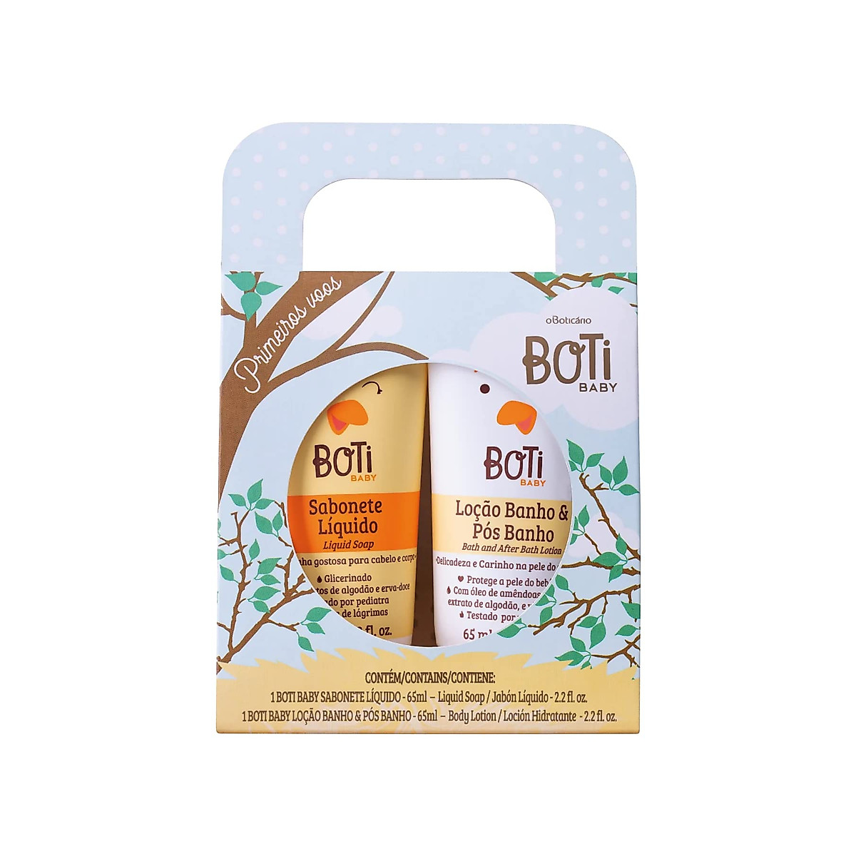 O BOTICARIO Boti Baby Mini Moisturizing Lotion and Liquid Soap Gift Set, 2.2 Oz (each)
