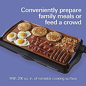 Hamilton Beach 38518R Durathon Ceramic Griddle, 200 sq. in, Black