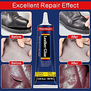 Nayrmaer Leather Glue, Special Fabric Glue Permanent Clear Washable for Bonding Between Leather and Leather, Leather and Substrates of Different Materials (Leather glue-001)