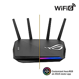 ASUS ROG Strix AX3000 WiFi 6 Gaming Router (GS-AX3000) - Dedicated Gaming Port, VPN Fusion, Lifetime Free Internet Security, Instant Guard, AiMesh, Adaptive QoS, Port Forwarding, Aura RGB (Renewed)