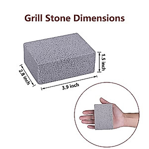 CFUTABOH Griddle Cleaning Brick Block; Non-Toxic Grey Grill Brick Cleaner 4 Pack Ecological Grill Cleaning Brick De-Scaling Cleaning Stone for Removing Stains BBQ (4)