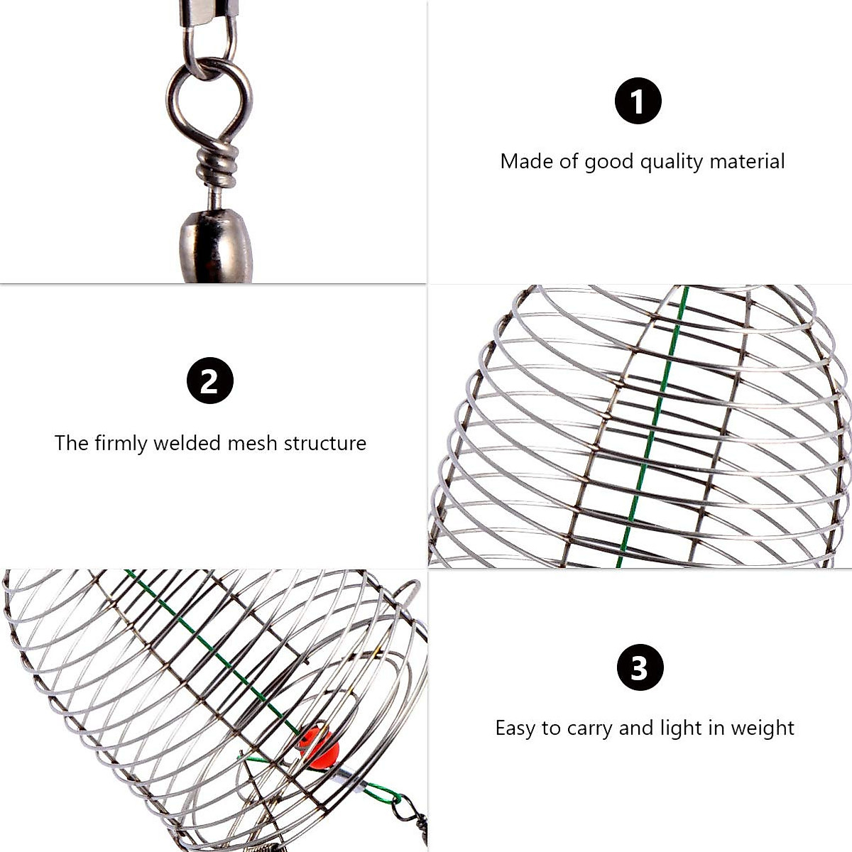 BESPORTBLE 5pcs Metal Bait Cage Fishing Trap Cage Fishing Cage Fishing Lure Cage Fishing Bait Trap Fishing Trap Basket