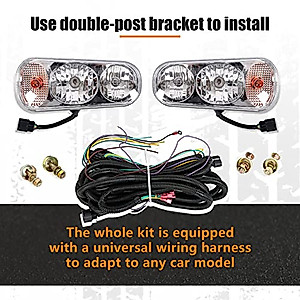 HECASA Universal Halogen Snow Plow Headlight Lamps Kit Compatible with Boss Western Meyer Blizzard Curtis, Enhanced Visibility, Long Lasting Light, Super Brightness Output - 1 Year Extra Warranty