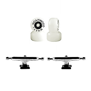 NOAHWOOD Crown LOGO Wheels iii White (ABEC-5 Bearing) + (Gift Prince Trucks) (Gift 34mm Silvery Hanger + Black Baseplate)