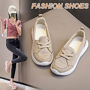 Kotsas Orthopedic Shoes for Women - Slip on Arch Support Kotsas Walkclouds Orthopedic Walking Shoes Comes with 5 Pairs of Cotton Breathable Socks (Khaki, adult, women, numeric_8, numeric, us_footwear_size_system, medium)