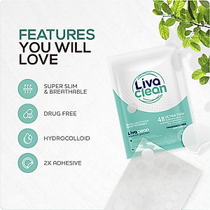 LivaClean 192 CT (4 PK) Hydrocolloid Pimple Patches - Pimple Patches for Face, Acne Patch for Face, Blemish Zit Dressing, Hydrocolloid, Zit Patch, Acne Dots