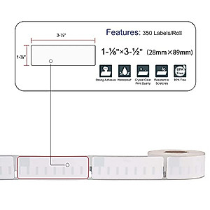 L LIKED Rolls Compatible Dymo 30252 1-1/8" X 3-1/2" Direct Thermal Labels, Premium Adhesive Address & Barcode Stickers - for Rollo, Labelwriter 450, 4XL & Zebra Desktop Printers (30252 - 10 Rolls)