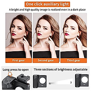 UURIG Smartphone Camera Shutter Remote Handle Grip with Detachable Wireless Remote Control,Three-Speed Adjustable Fill Light for iPhone Samsung Google OnePlus Phones Video/Photo Shooting