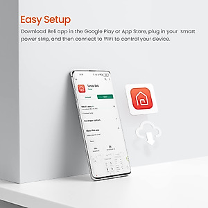 Tenda SP15 Smart WI-FI Plug Smart Power Strip, Surge Protector with 3 Individually Controlled Smart Outlets and 2 USB Ports, Surge Protection, Alexa Voice Control and Google Home, 1875W|15A|White