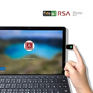AUTHENTREND ATKey.Pro - FIDO2 Certified Security Key, USB Fingerprint authentication USB-C Ports, Protect Online Accounts : Windows, Linux, Mac OS, Google, Bank of America, Facebook, Twitter, Apple