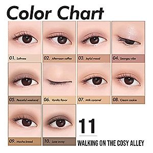 CLIO Pro Eye Shadow Palette, Matte, Shimmer, Glitter, Pearls, Highly Pigments, Long-Wearing (011 WALKING ON THE COSY ALLEY)