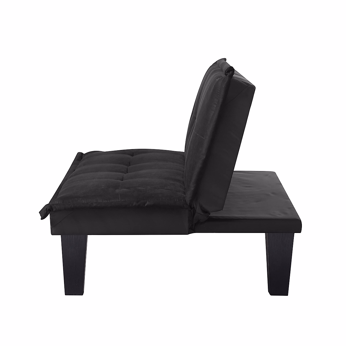 KELRIA Convertible Folding Sofa Bed, Modern Futon Upholstered Couch Backrest, 3 Angles Adjustable Back for Compact Living Spaces,Apartments Office Dorms, Black