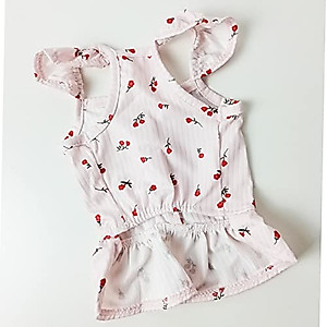 Dog Cat Rose Suspender Dress Floral Dog Skirt Elegent Dog Outfit Cat Dress for Party Wedding Birthday Puppy Apparel Summer Clothes