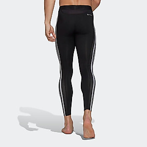 adidas Men's Techfit 3-Stripes Training Long Tights, Black, Large