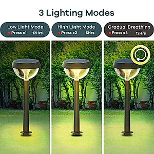 Linkind Solar Pathway Lights 8 pack, Warm White Bright LED Solar Outdoor Lights, Waterproof Solar Powered Garden Lights, Adjustable Solar Landscape Lights for Walkway Yard Driveway Backyard Decorative