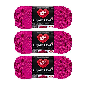 Red Heart E300-718 Red Heart Super Saver Yarn - Shocking Pink