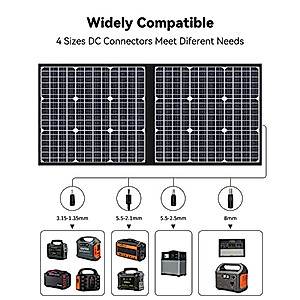 GOFORT Portable Solar Panel 100W 18V, Foldable Solar Charger Kit with USB Port, QC 3.0, DC Output, Compatible with Solar Generator Power Station Phones Laptops Tablet for Outdoor Activities
