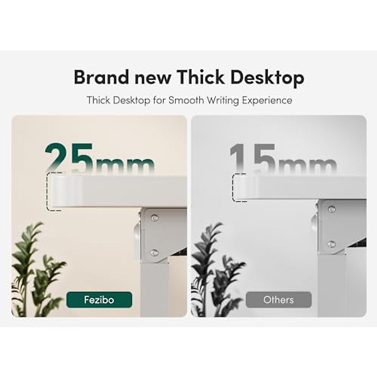 FEZIBO Standing Desk 4 Legs with Dual Motors, 63x29 Electric Standing Desk Adjustable Height with Strong stability, Stand up Desk with Whole-Piece Tabletop, White（2 Packeges）