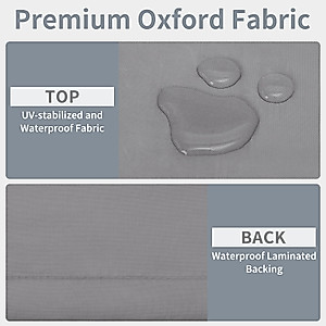 Easy-Going Outdoor V-Shaped Sectional Sofa Cover 100"X100" UV Resistant Patio Sectional Couch Cover Waterproof Lawn Patio Furniture Cover, Gray/Dark Gray