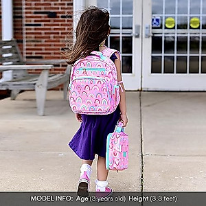 mibasies Toddler Backpack for Girls and Boys 2-4, Preschool Kindergarten Backpack, Cute Kids Backpacks for Girls(Rainbow)