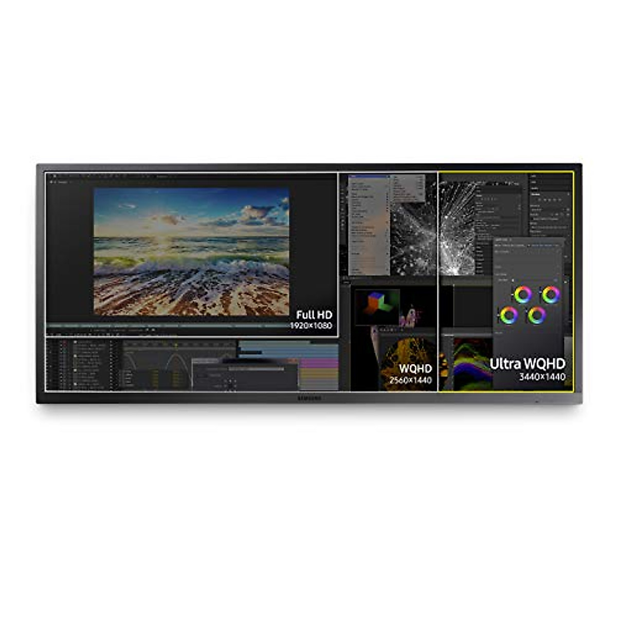 SAMSUNG 34-Inch SJ55W Ultrawide Gaming Monitor (LS34J550WQNXZA) – 75Hz Refresh, WQHD Computer Monitor, 3440 x 1440p Resolution, 4ms Response, FreeSync, Split Screen, HDMI, Black