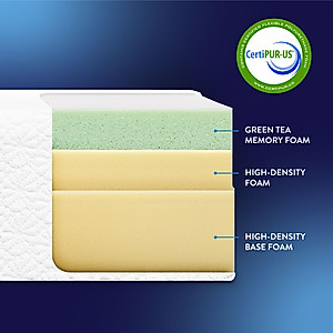 Best Price Mattress 14" Signature Green Tea Memory Foam Mattress, Cal King, White