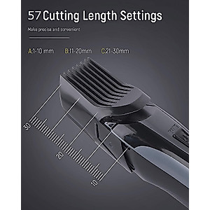 SUPRENT Professional Beard Trimmer for Men with Precision Dial, Cordless Hair Mustache Trimmer with 57 Adjustable Precision Lengths, USB Quick Charge