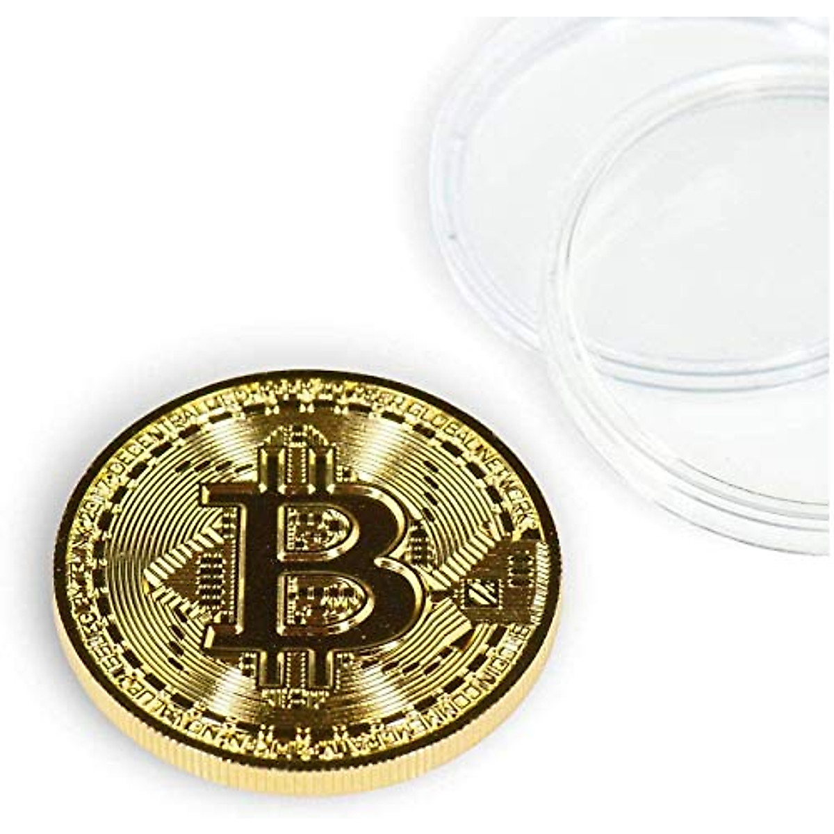 3Pcs Bitcoin Coin - Gold Silver and Bronze Physical Blockchain Cryptocurrency in Protective Collectable Gift。 | BTC Cryptocurrency | Chase Coin