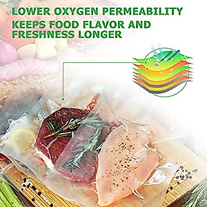 KitchenBoss Vacuum Sealer Bags Rolls: 8"x50' and 11"x50' Total 2 Rolls Vacuum Seal Rolls for Food, Sous Vide Bag Roll for Food Storage and Meal Prep