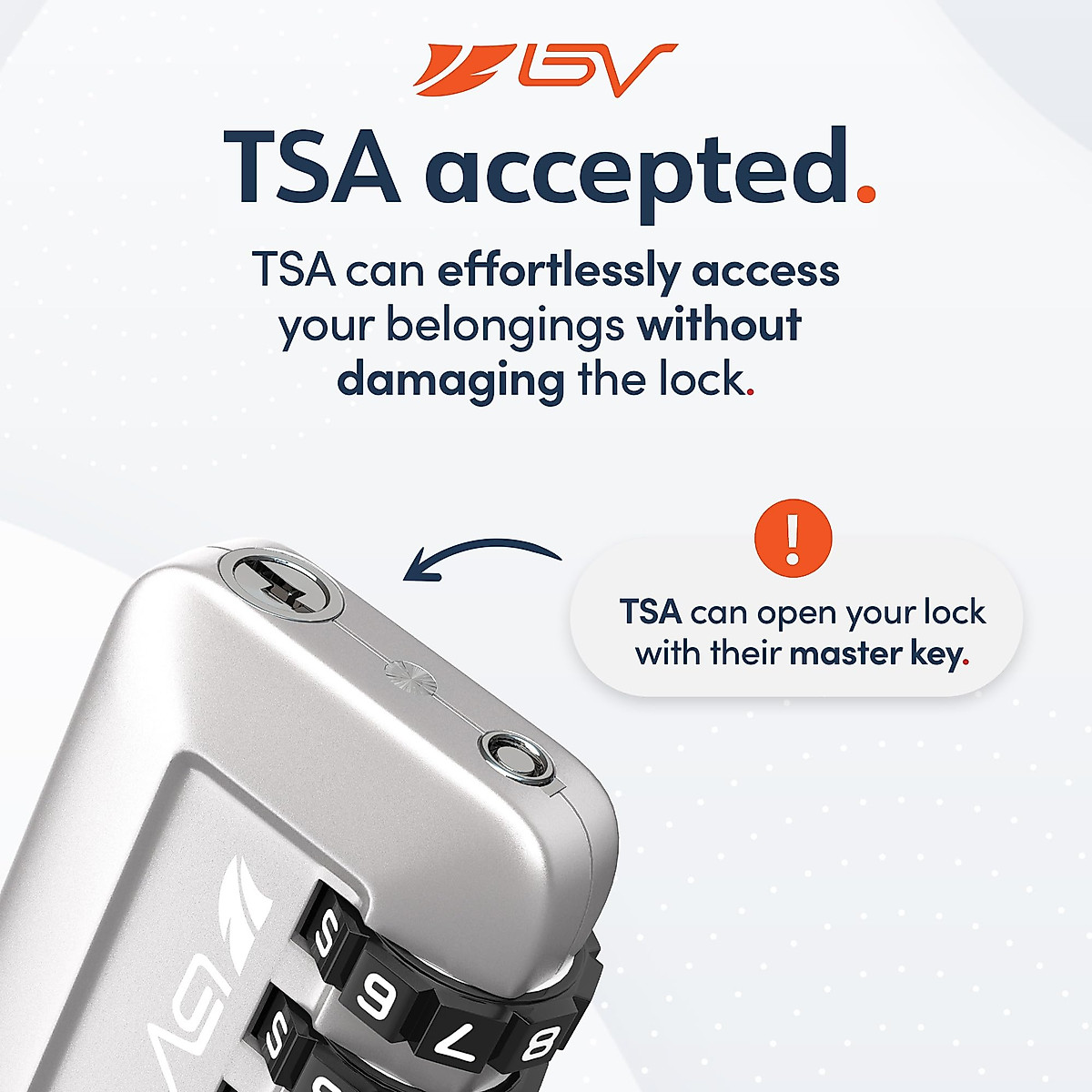 TSA Accepted Luggage Travel Lock, Set-Your-Own Combination Lock for School Gym Locker, Luggage Suitcase Baggage Locks, Filing Cabinets, Toolbox, Case (Silver, 1 Pack)