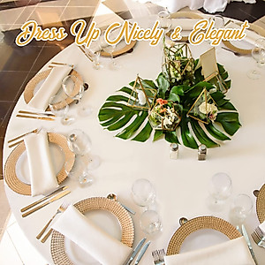 BRILLMAX 6 Pack Ivory Round Tablecloths 90 Inch - Circle Bulk Linen Polyester Fabric Washable Table Clothes Cover for Wedding Reception Banquet Birthday Party Buffet Restaurant