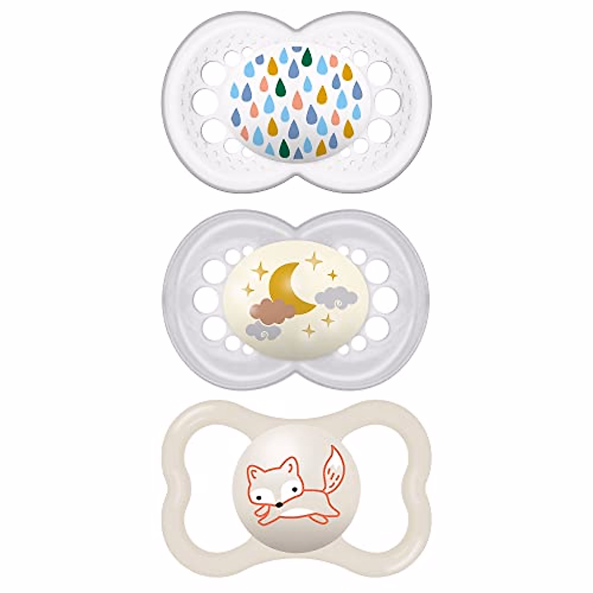 MAM Variety Pack Baby Pacifier, Includes 3 Types of Pacifiers, Nipple Shape Helps Promote Healthy Oral Development, 6-16 Months, Unisex, 3 Count (Pack of 1)