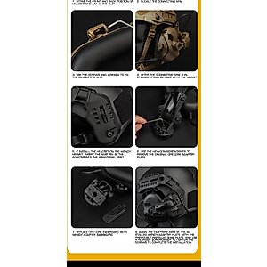 Multi-Angle Rotation Helmet Rail Adapter for Tactical Headset Fit OPS Core ARC and Team Wendy M-LOK Rail