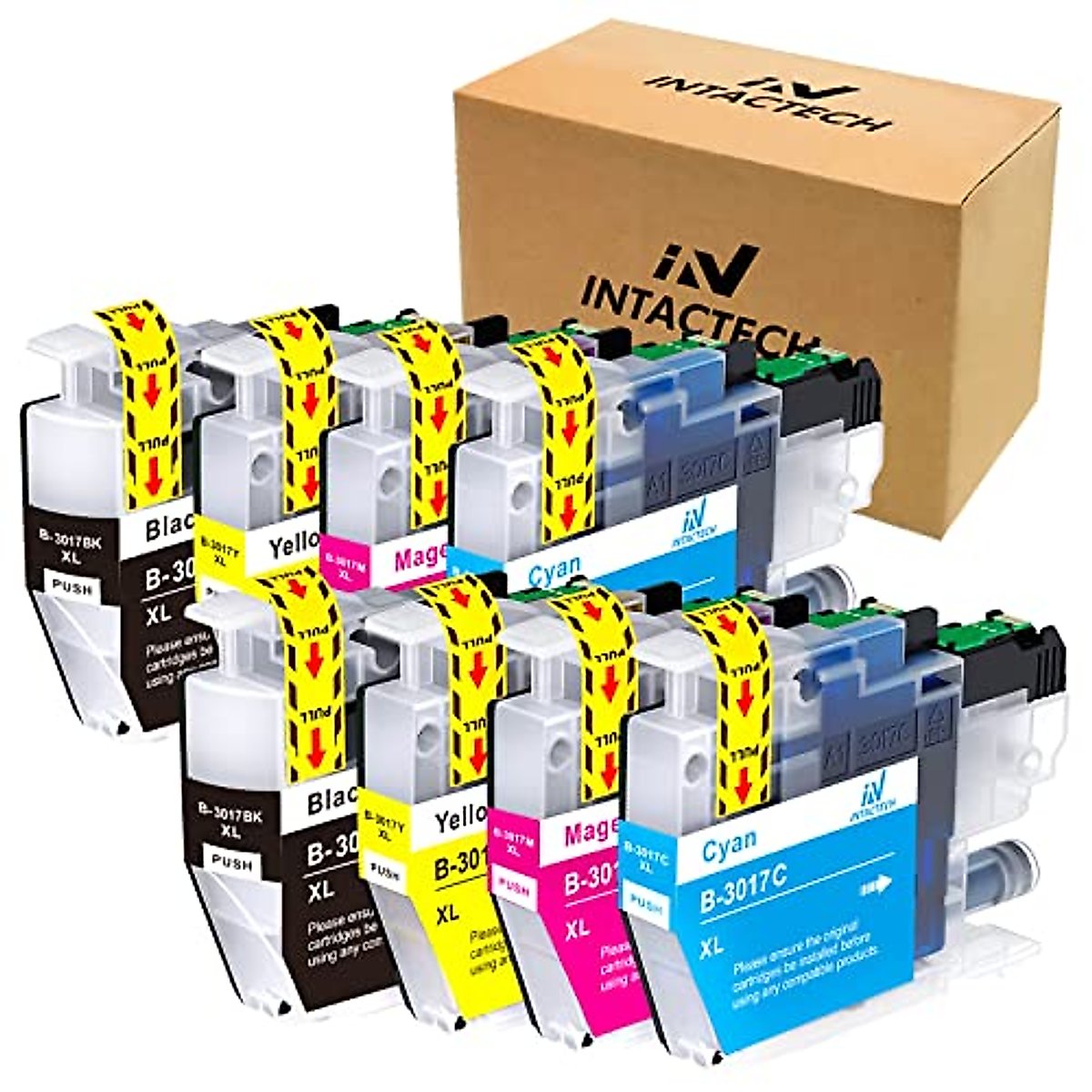 Intactech LC3017XL Compatible Ink Cartridges Replacement for Brother 3017XL LC3017 High Yield for MFC-J6930dw MFC-J5330dw MFC-J6530dw MFC-J6730dw (8-Pack, 2 Black,2 Cyan,2 Magenta,2 Yellow)