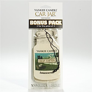 Yankee Candle Clean Cotton Car Jar (Pack of 3, Paperboard)