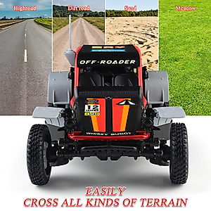 Leopmase RC Rock Crawler, 1:16 Scale Remote Control Car, 4x4 Offroad Crawler Remote Control Truck for Adults 280 Carbon Brush High-Speed Motor, All Terrains Vehicle Kids Age 8-13 Gifts
