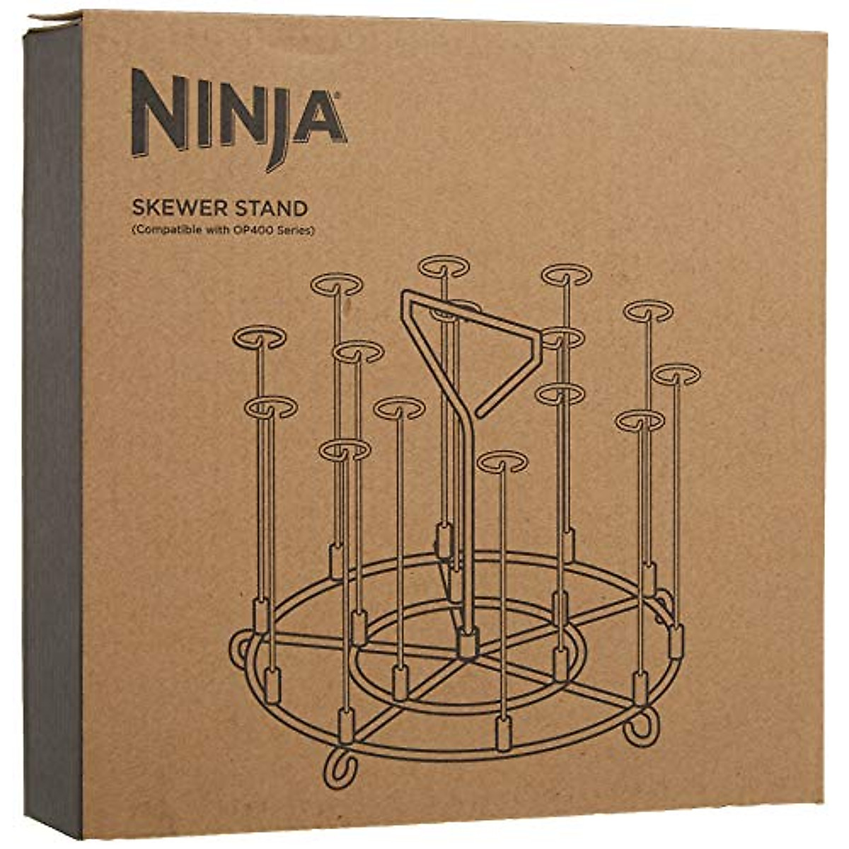 Ninja - AOP103BRN Ninja Foodi Skewer Stand, 1 piece, stainless steel